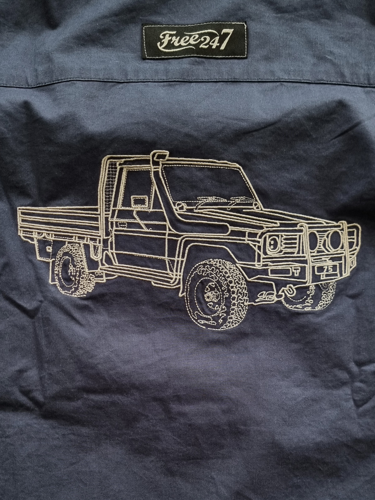 Embroidered 75 Series Land Cruiser - Life Wear Button Up Shirt – Free 24 7