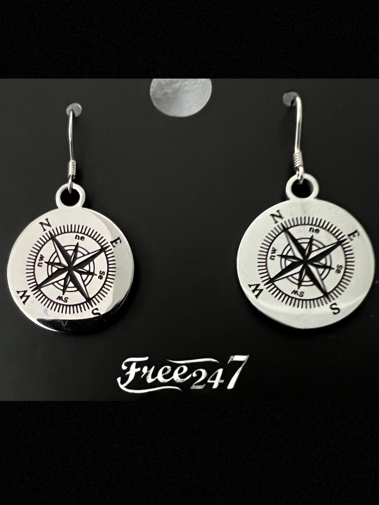 Compass - Polished Earrings – Free 24 7